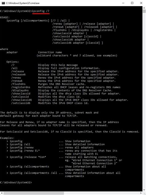 ipconfig command options online computer tips