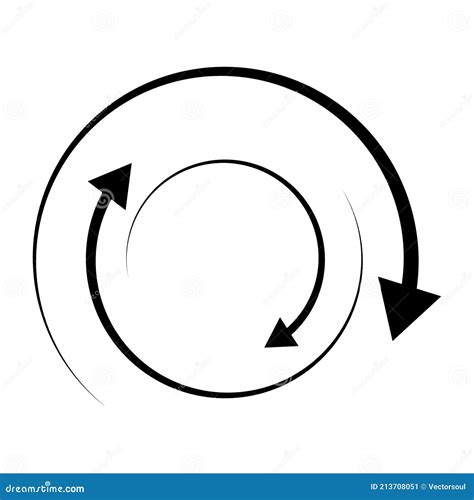 Rotating Arrows Concentric Radial And Circular Arrow Element Stock