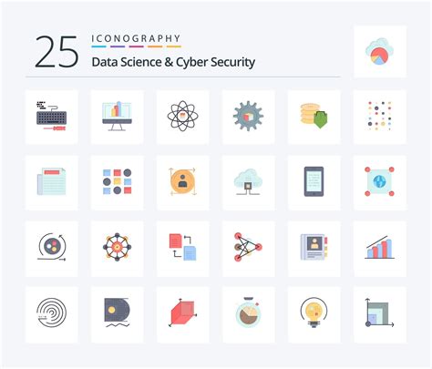 Data Science And Cyber Security 25 Flat Color Icon Pack Including Dollar Scince Data Slustion
