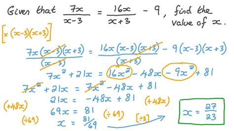 question video solving rational equations nagwa