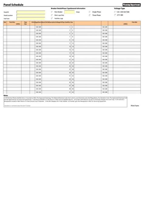 Get Our Example Of Single Phase Panel Schedule Template Schedule