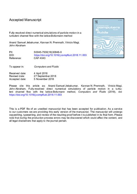pdf fully resolved direct numerical simulations of particle motion in