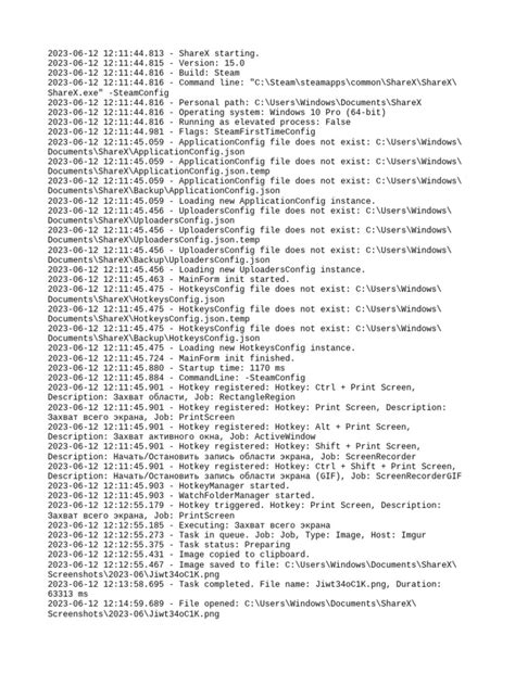 Sharex Log 2023 06 Pdf Keyboard Shortcut Screenshot