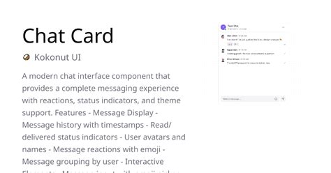 Chat Card 21stdev Discover Share And Craft Ui Components 21stdev