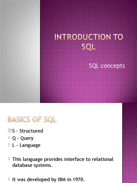 Introduction To Sql Pdf Sql Table Database