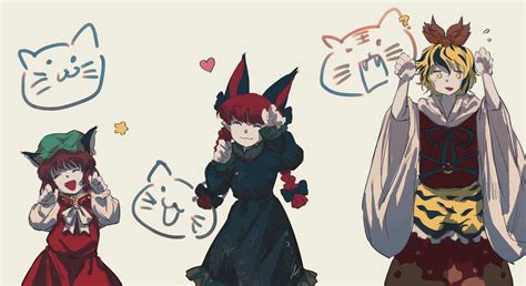 Kaenbyou Rin Chen And Toramaru Shou Touhou Drawn By Userzrma7825