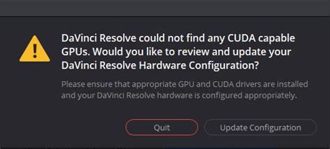 حل مشکل Davinci Resolve Could not find any Cuda capable GPUs