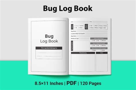 Bug Log Book Template Graphic By Kdp Unique · Creative Fabrica