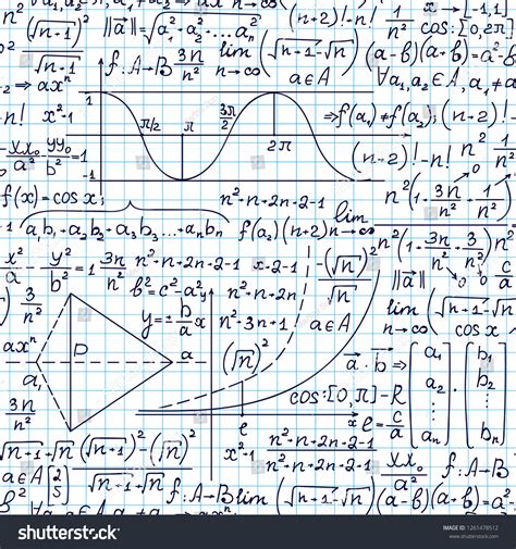 Mathematical Vector Seamless Pattern Math Figures Stock Vector Royalty Free 1261478512