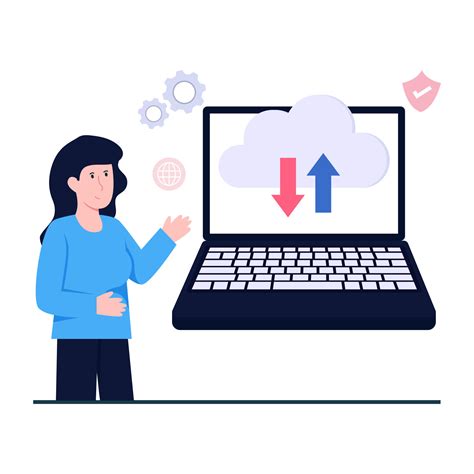 A Perfect Design Illustration Of Cloud Data Transmission Vector