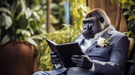 Premium Ai Image Gorilla Read Book