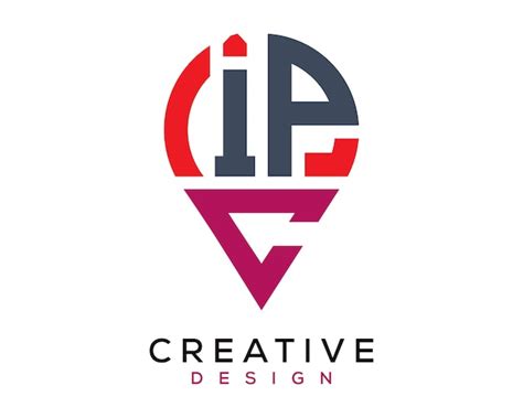 Premium Vector Ipc Letter Location Shape Logo Design