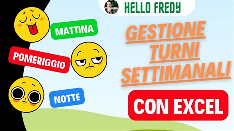 Excel Organizzare I Turni Settimanali Con FORMULE YouTube