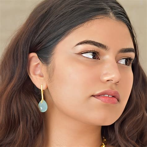 Aqua Drop Earrings Gem Bazaar Jewellery