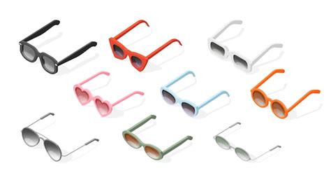 Premium Vector Sunglasses Set In Isometric View