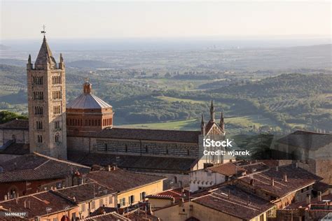 Massa Marittima Old Town And San Cerbone Duomo Cathedral Tuscany Italy