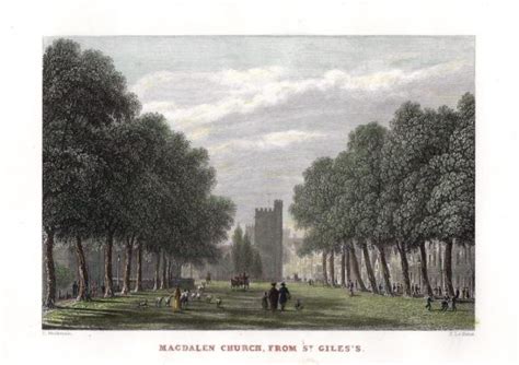 Magdalen Church From St Giles Oxford By F Mackenzie J Le Keux