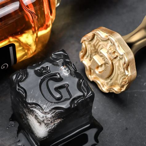 Royal Wave Brass Ice Stamp Luxury Monogram For Bar And Planning