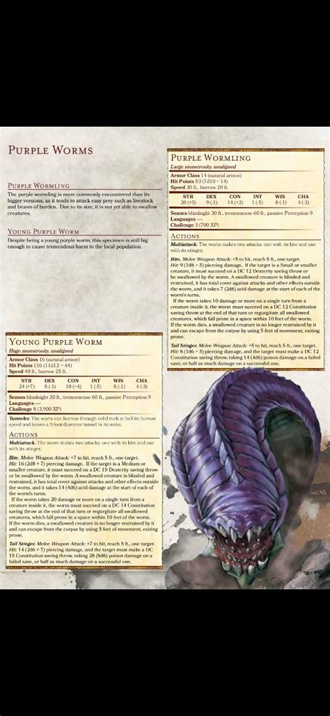 Purple Worm Concept Art For Dungeons And Dragons 5e