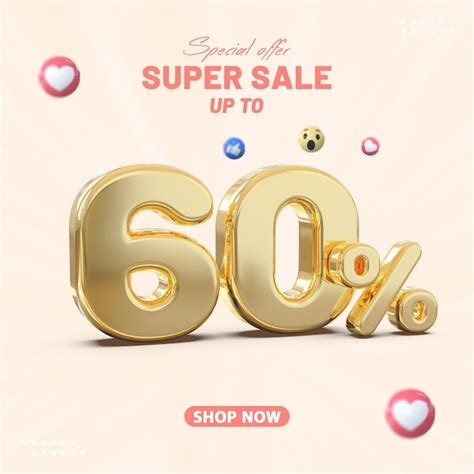 Premium PSD | Super sale 60 percent template post