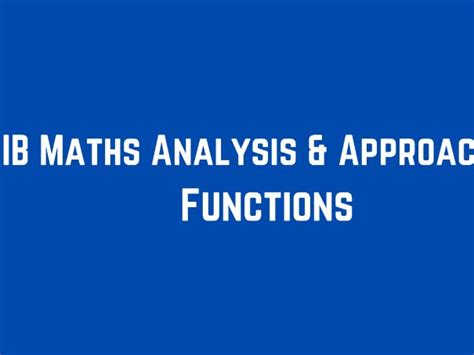 IB Maths HL A A Functions Slides Teaching Resources