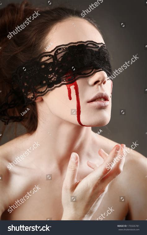 Portrait Female Vampire Black Lace On Stock Photo Edit Now