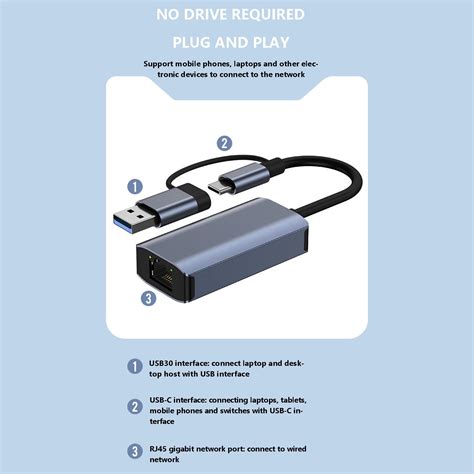 Адаптер Usb Type C към Rj45 Gigabit Ethernet мрежа Intellhub мрежова карта Usb 3 0 съвместим