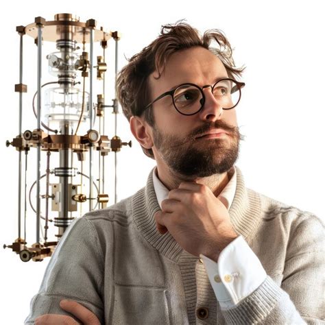 Quantum Computing Researcher Isolated On White Background Premium Ai Generated Image