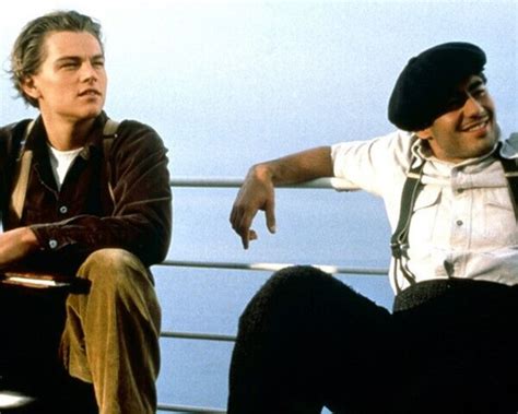 Titanic Danny Nucci And Leonardo Di Caprio Sit On Deck 8x10 Inch Photo