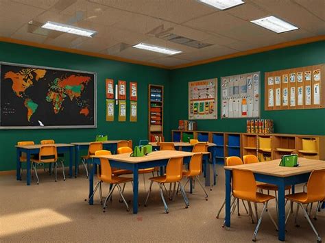 Classroom Interior Design Premium Ai Generated Image