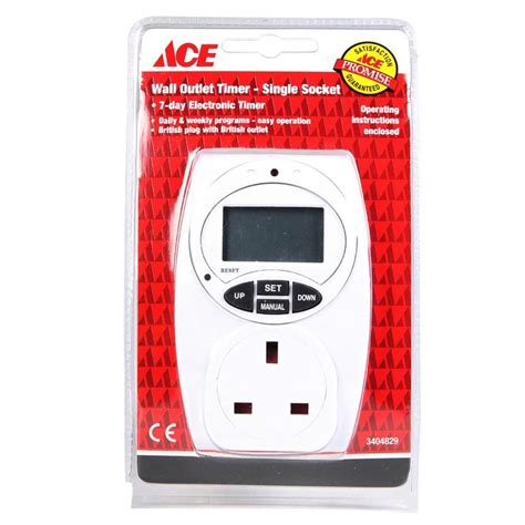 Buy Ace Single Socket Wall Outlet Timer White Online In Uae Sharaf Dg