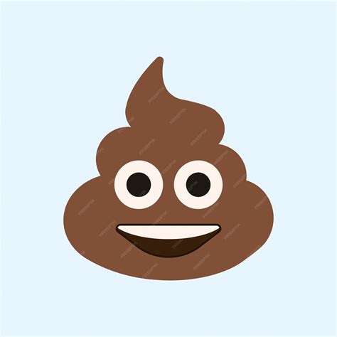 귀여운 똥 이모티콘 만화의 벡터 일러스트 레이 션 프리미엄 벡터