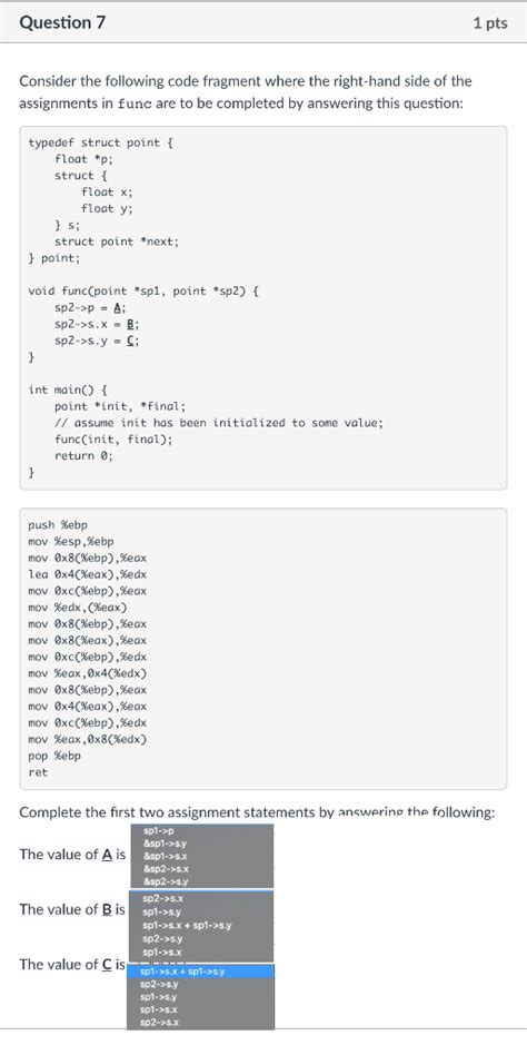 Question Pts Consider The Following Code Fragment Chegg Com
