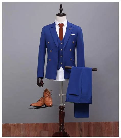 Cheap Royal Blue Mens Wedding Suits Custom Made High Quality Tuxedos
