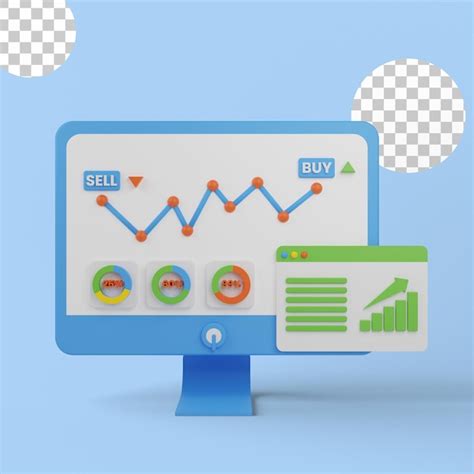 Premium Psd 3d Illustration Of Chart Buy And Sell Shares