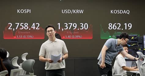 코스피 나흘째 상승 2750대 강보합코스닥 1 내려