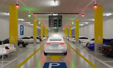 smart parking lot guidance system with overhead indicators intelligent