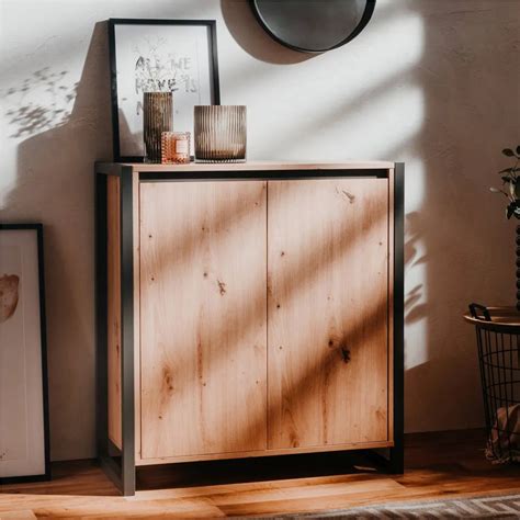 Anrichte Industrial Kommode Mit Zwei Türen Farbe Natur