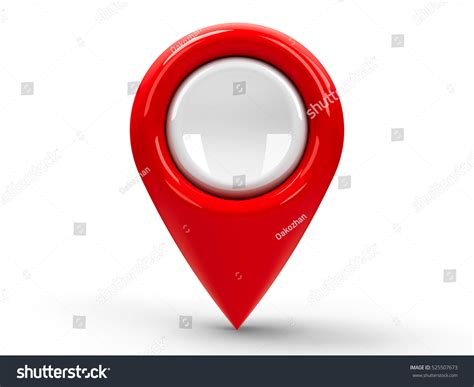 Red Map Pointer Isolated On White Stock Illustration 525507673