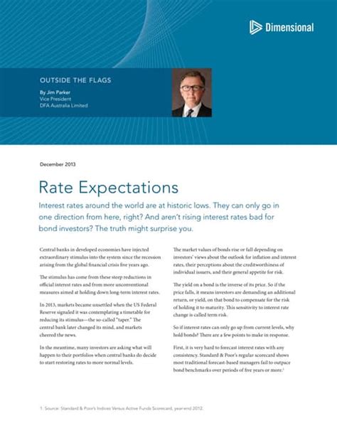 Dimensional Otf Rate Expectations Pdf Stocks And Bonds Personal Investing