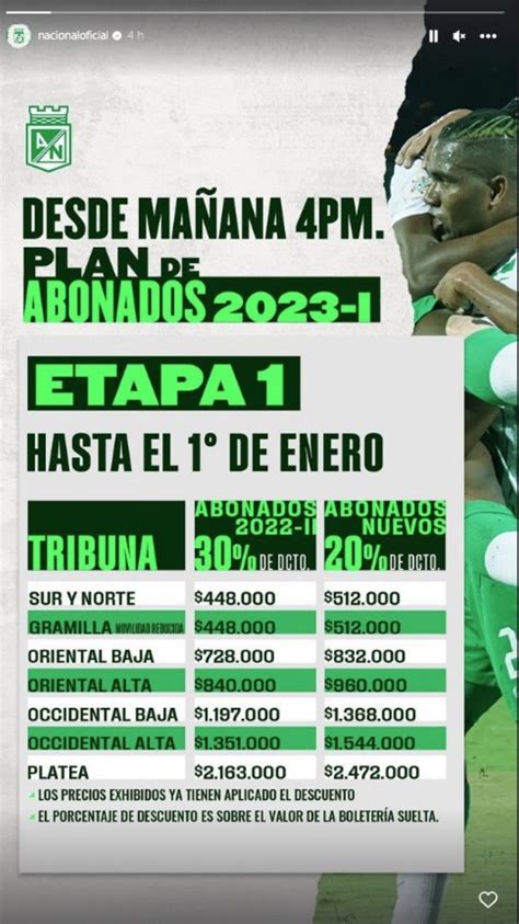 Atlético Nacional anunció el plan de abonos para 2023 Minuto30