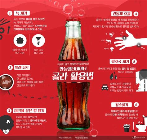 마시지 말고 일상에 양보하세요” 콜라 활용법 지적 존재들의 B컷 비주얼다이브 콜라 인포그래픽 탄산음료
