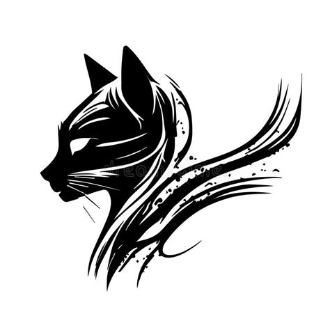 Cat Simple Vector Black Image On White Background Stock Vector