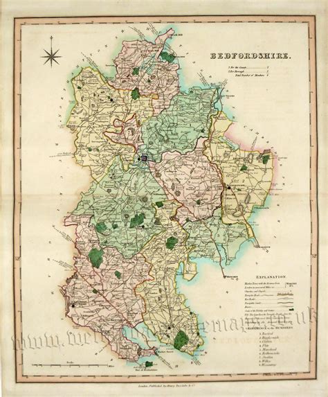 Bedfordshire By H Teesdale R Rowe C1832 Welland Antique Maps