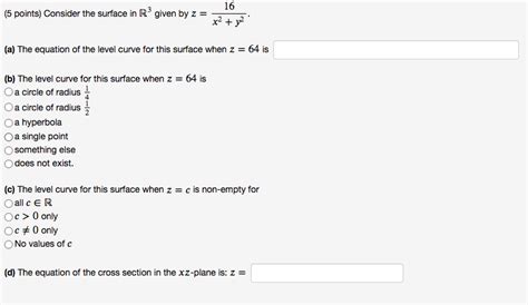 solved 16 5 points consider the surface in rgiven by z