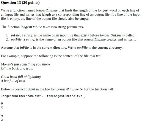 Solved Question Points Write A Function Named Chegg