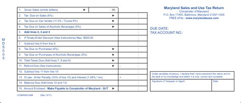 Maryland Sales And Use Tax Return Fill Out Sign Online And Download