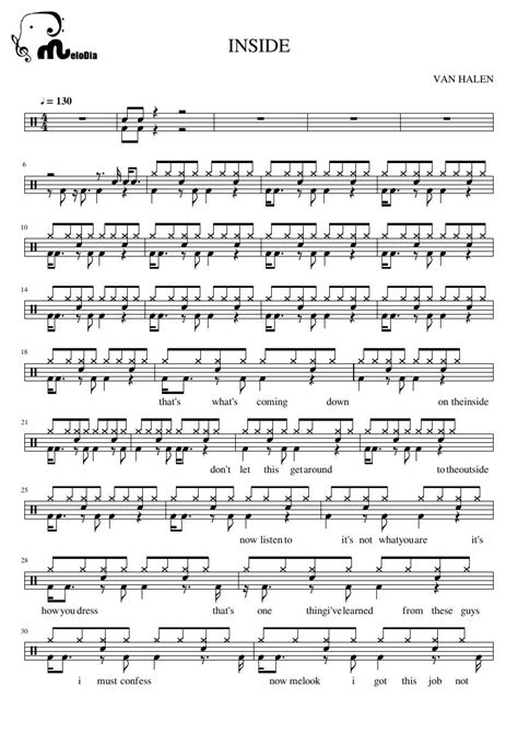 Inside Van Halen 드럼 Tab 드럼가사반주 악보 멜로디아 Pdf 악보