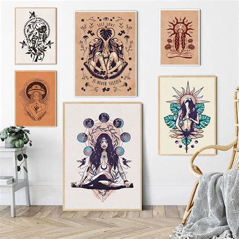 Discover The Mystical Celestial Yoga Goddess Canvas Poster A Unique