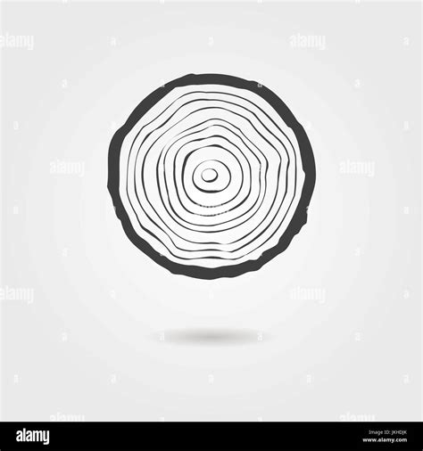 Black Tree Rings Icon With Shadow Stock Vector Image Art Alamy